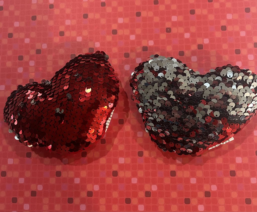 Reversible Sequin Heart Stuffy - Sky View PTSA